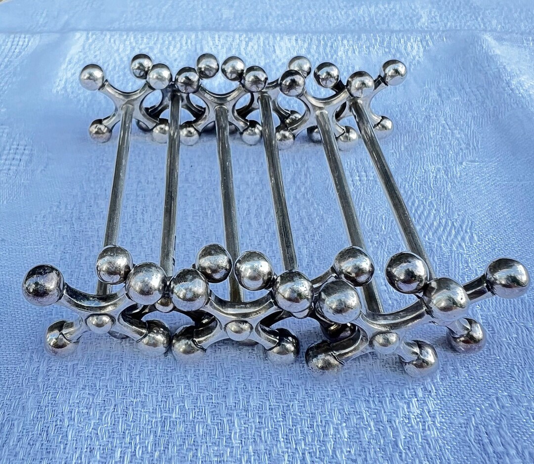 French Knife Rests Set of Six Charles Halphen Silver Plated Atomic ...