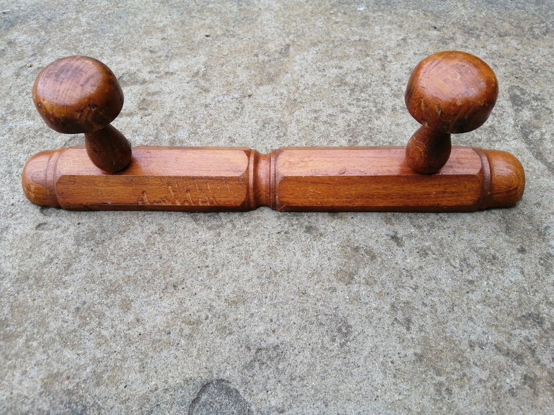 Antique Coat Hanger Wooden Coat Rack Art Deco French Two Pegs Hanger 2 ...