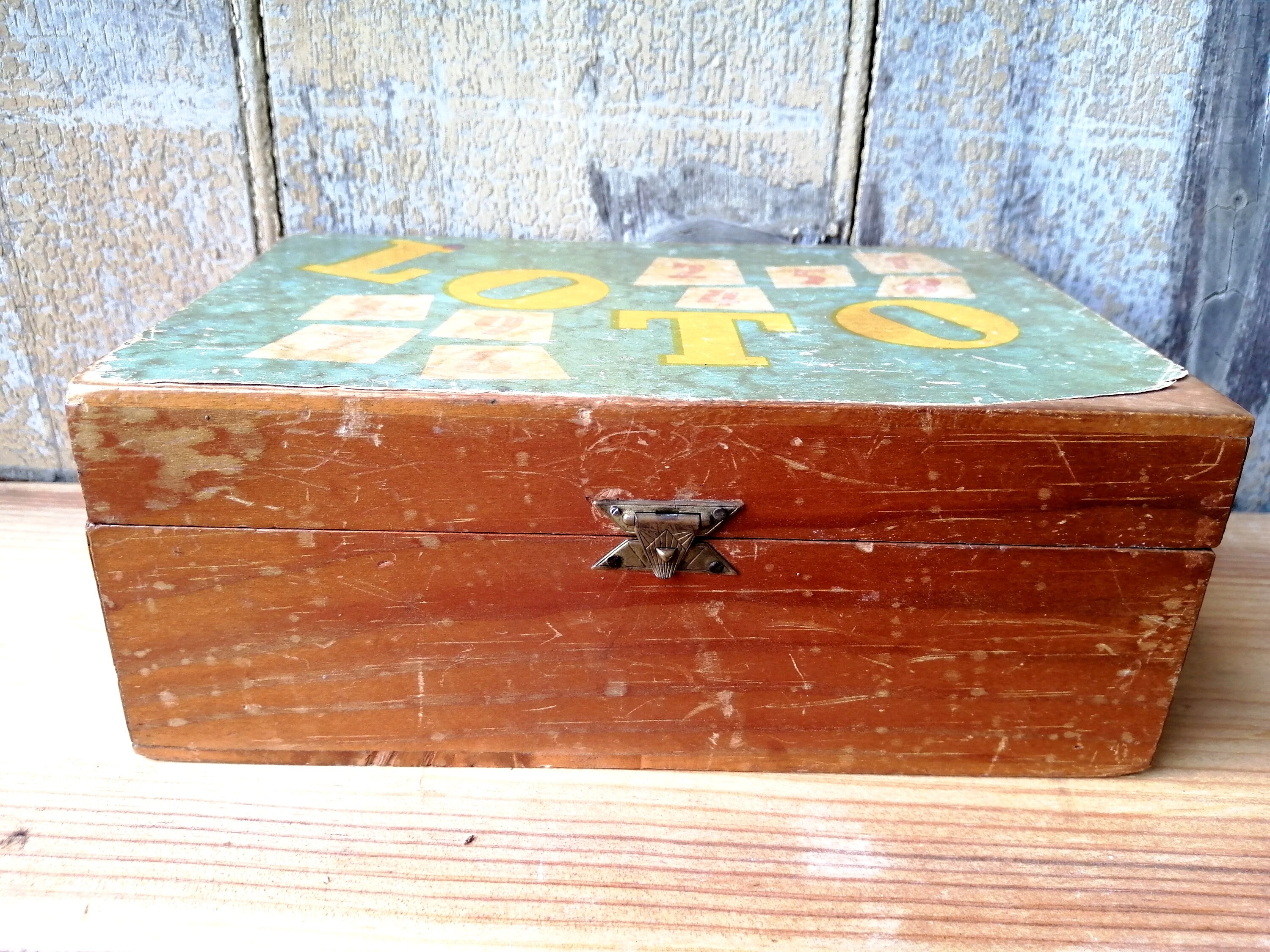 Vintage Lotto Game French Antique Wooden Loto Box Shabby Box - Etsy