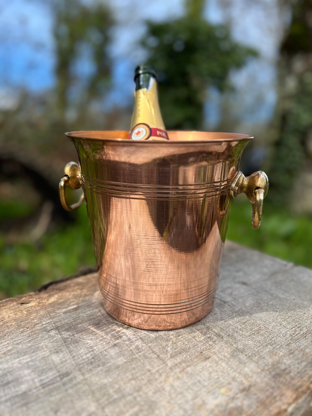 Copper Champagne Bucket Vintage Wine Bottle Cooler Ice Bucket French ...