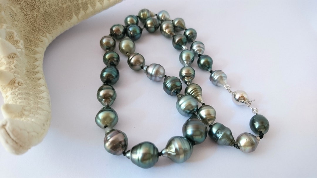 Awesome 46cm Circle Tahitian Pearl Strand. Drop Pearls. Pastel Colors ...