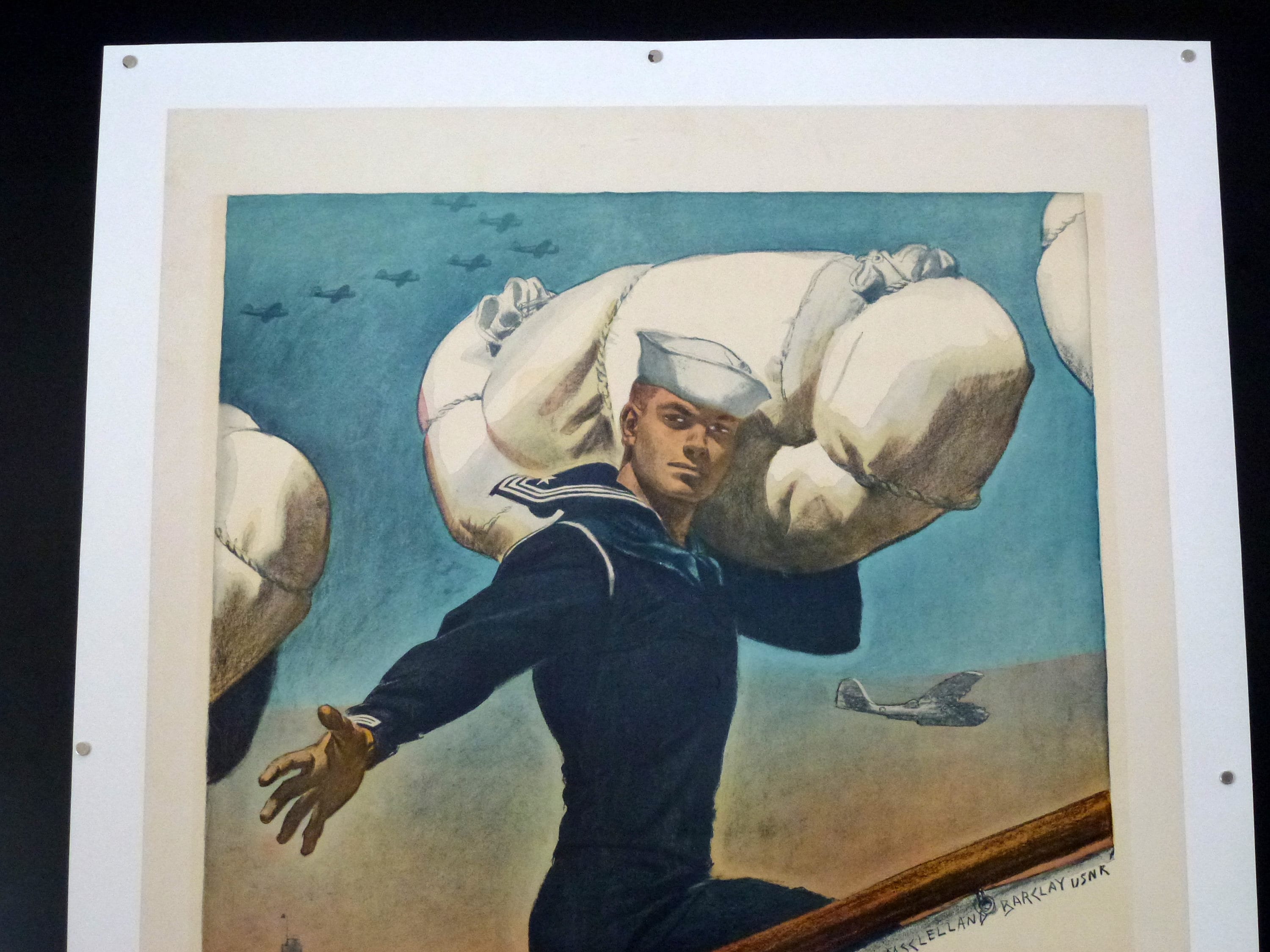Original World War II Mccelland Barclay USN Recruiting Poster fight Let ...