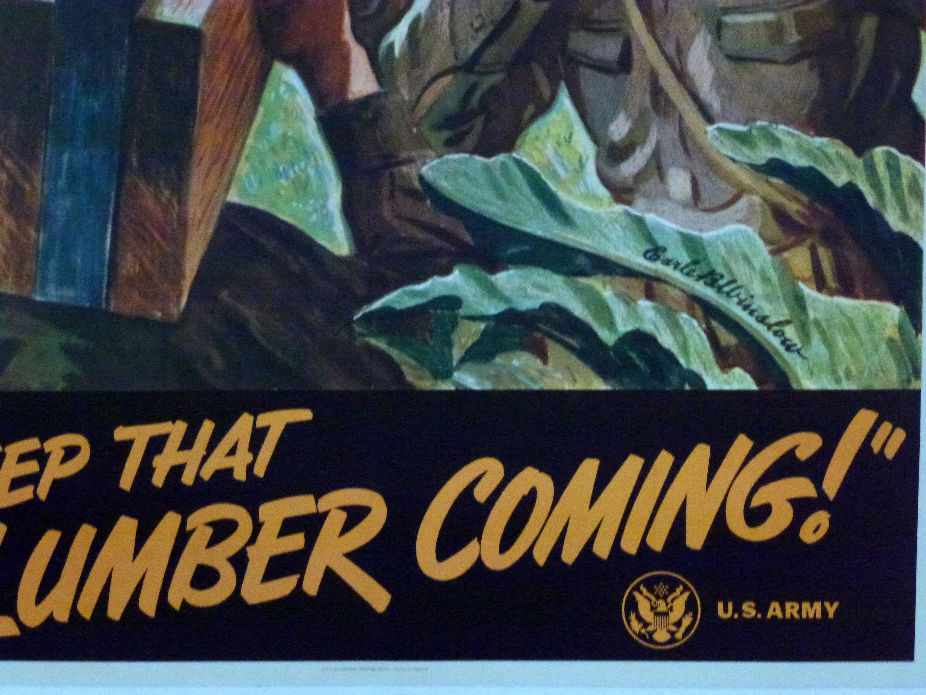 Rare Original World War II Homefront Poster "keep That Lumber Coming ...