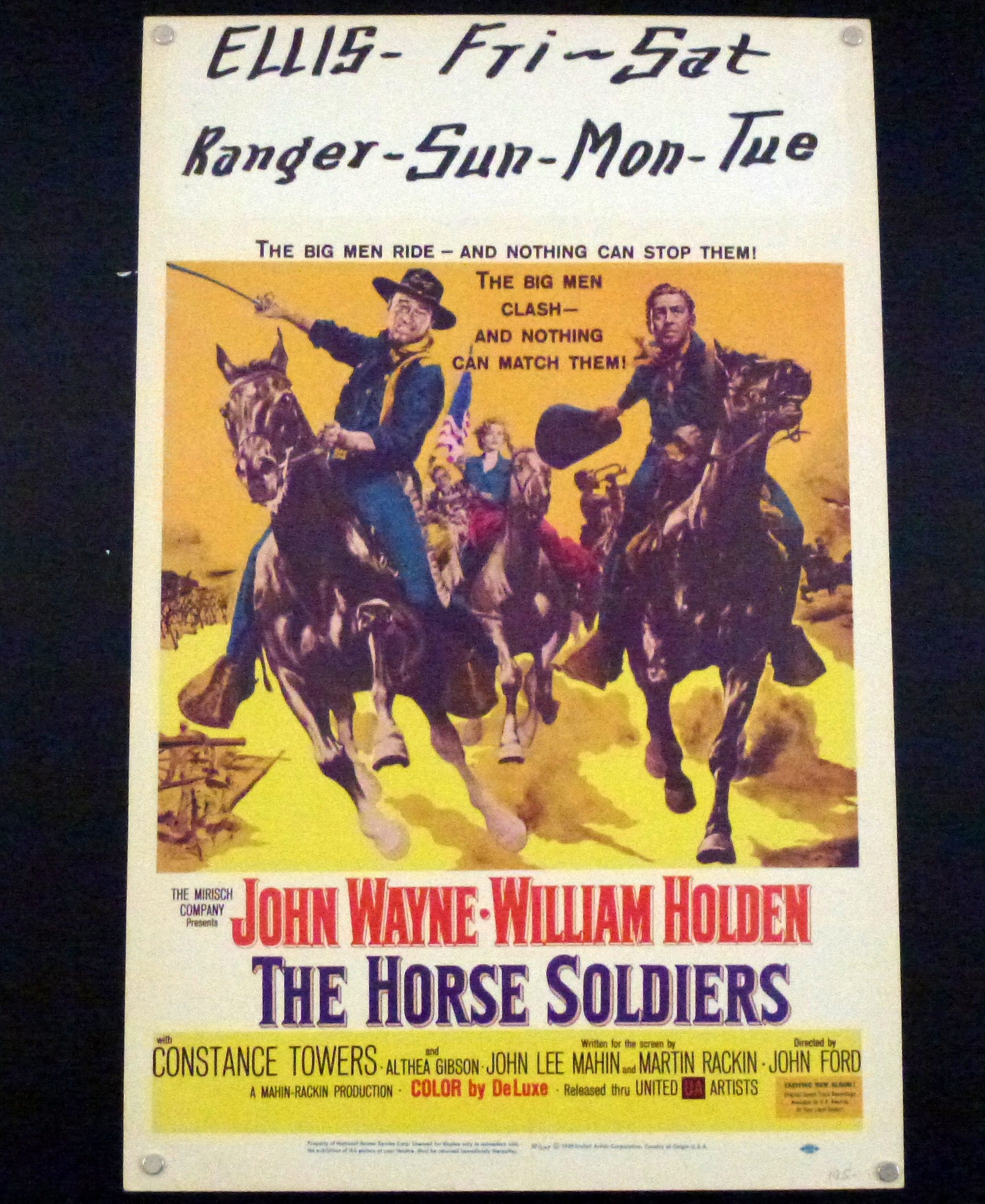 Original Movie Poster "the Horse Soldiers", 1959, Fine Unfolded ...