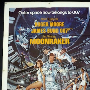 Original James Bond Movie Poster "moonraker", Starring Roger Moore, Folded One Sheet, 1979 ...
