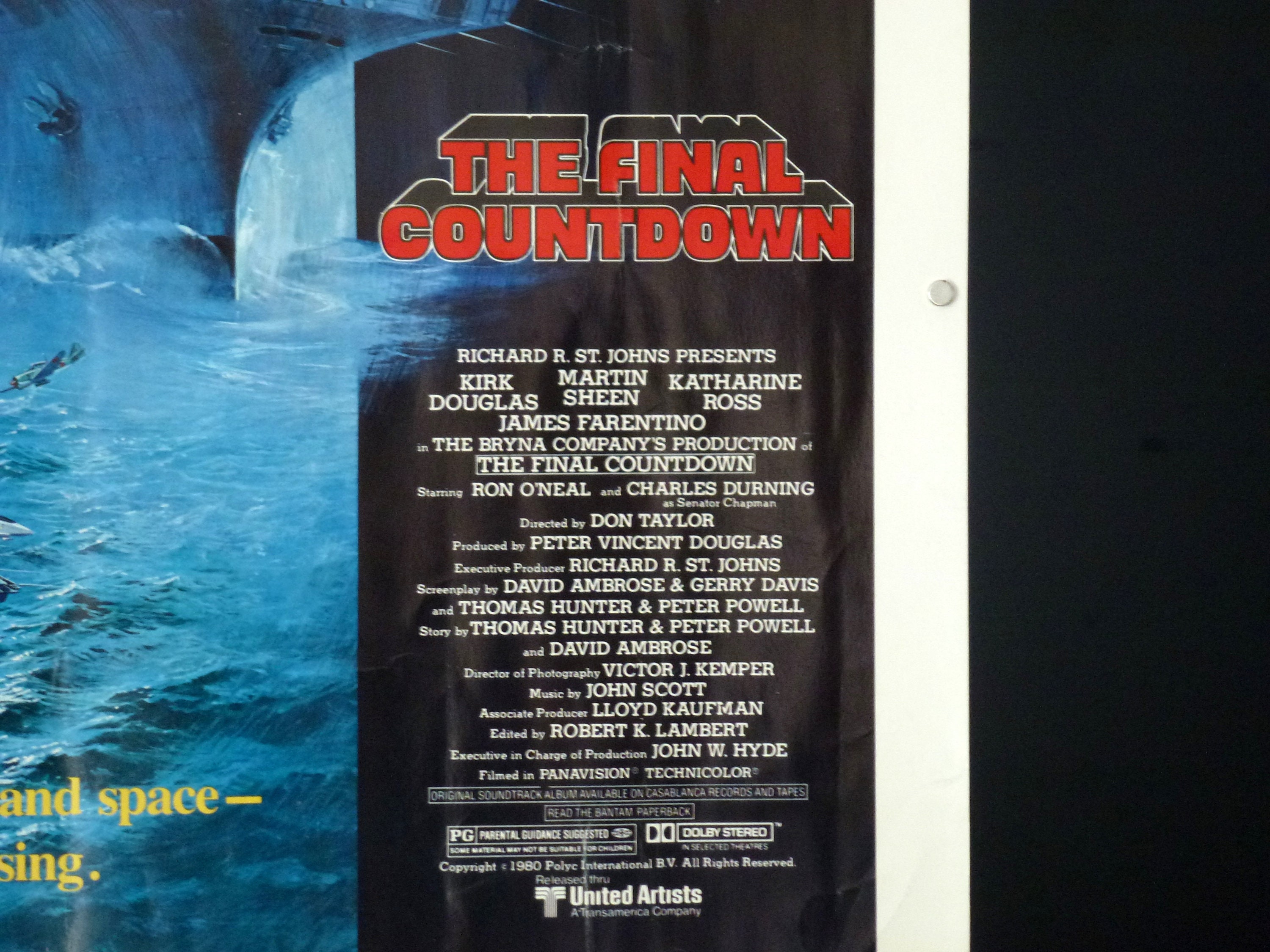 Original Movie Poster "the FINAL Countdown", 1980, Rolled, Very Fine ...