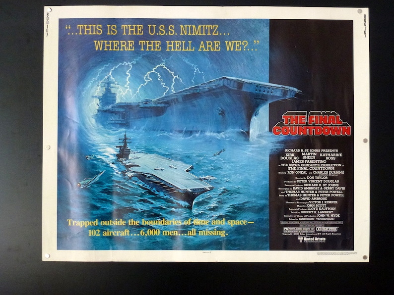 Original Movie Poster "the FINAL Countdown", 1980, Rolled, Very Fine ...
