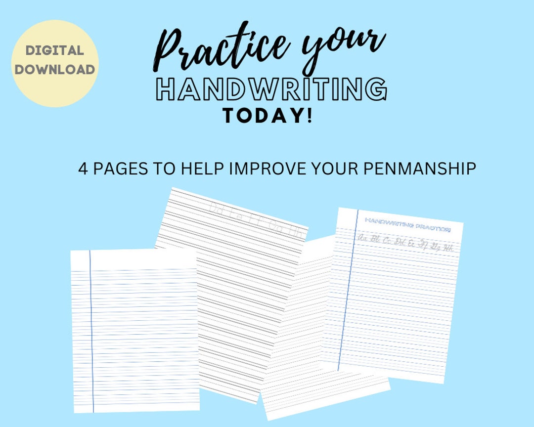 Improve Your Handwriting/penmanship Tool | DIGITAL DOWNLOAD | 4 Pages ...