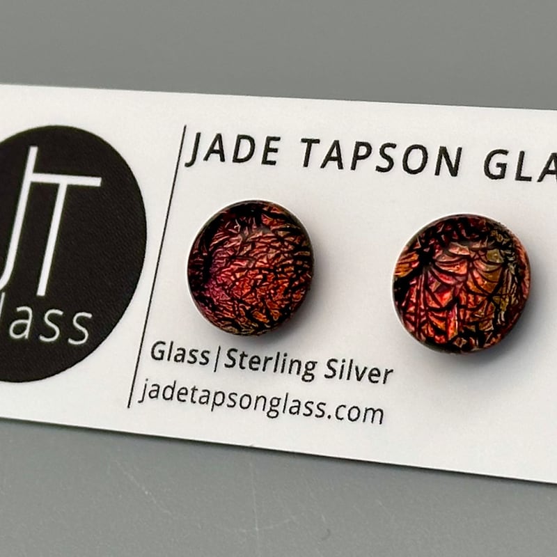 Red Stud Earrings - Etsy