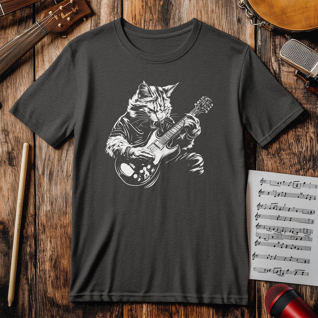 Cat Rocking Out 1 T-shirt Music and Rhythm Fan Tee - Etsy