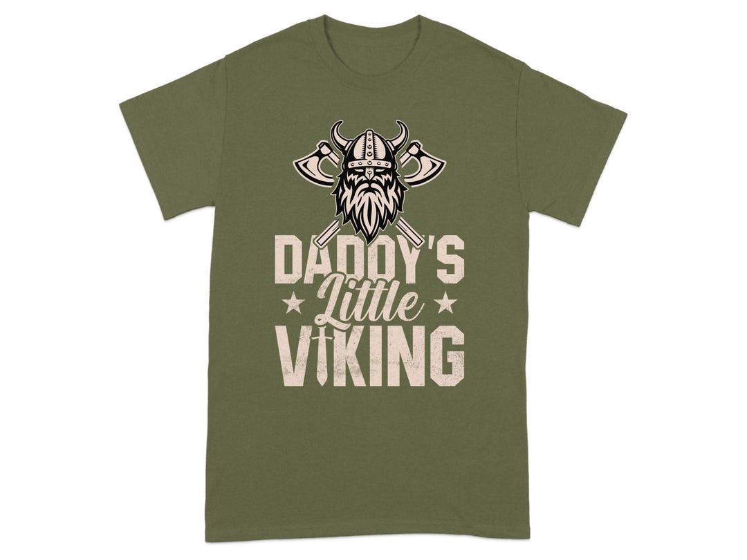 Viking Daddy's Little Viking T-shirt, Funny Viking Dad Tee, Nordic ...