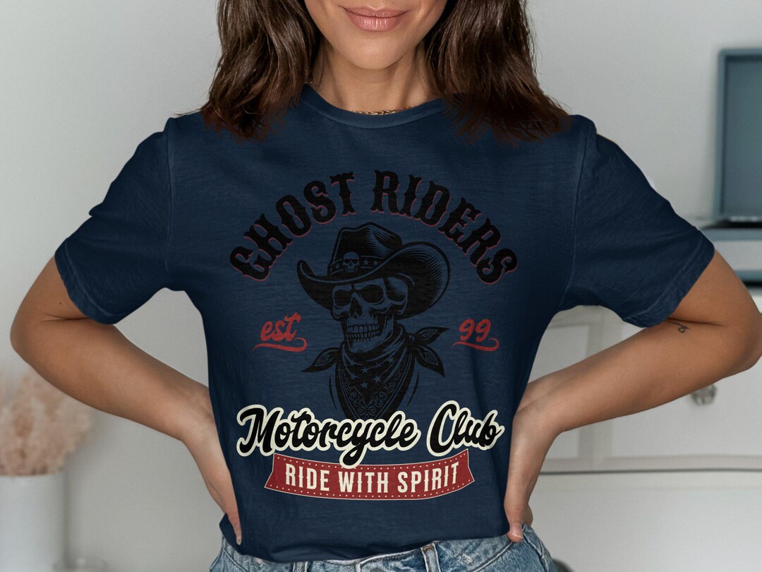 Ghost Riders Motorcycle Club T-shirt, Ride With Spirit Est 99 Skull ...
