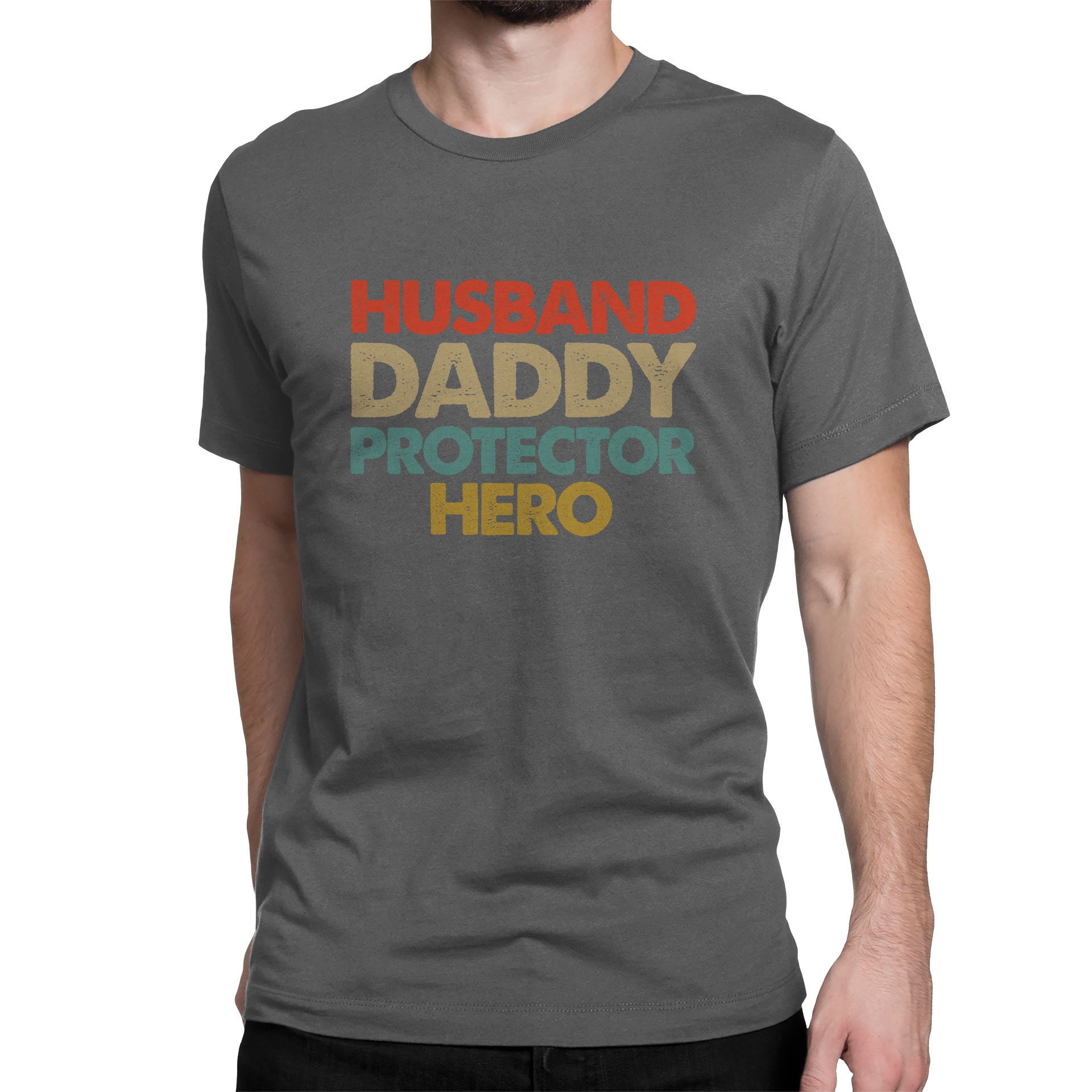 Husband Daddy Protector Hero Men's T-shirt Cool Fun Shirt - Etsy