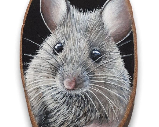 House Mouse Face Portrait Painting With Acrylics on Wooden - Etsy