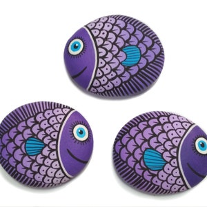 Small Fish Painted Pebble! Hand Painted With Acrylics and Finished With ...