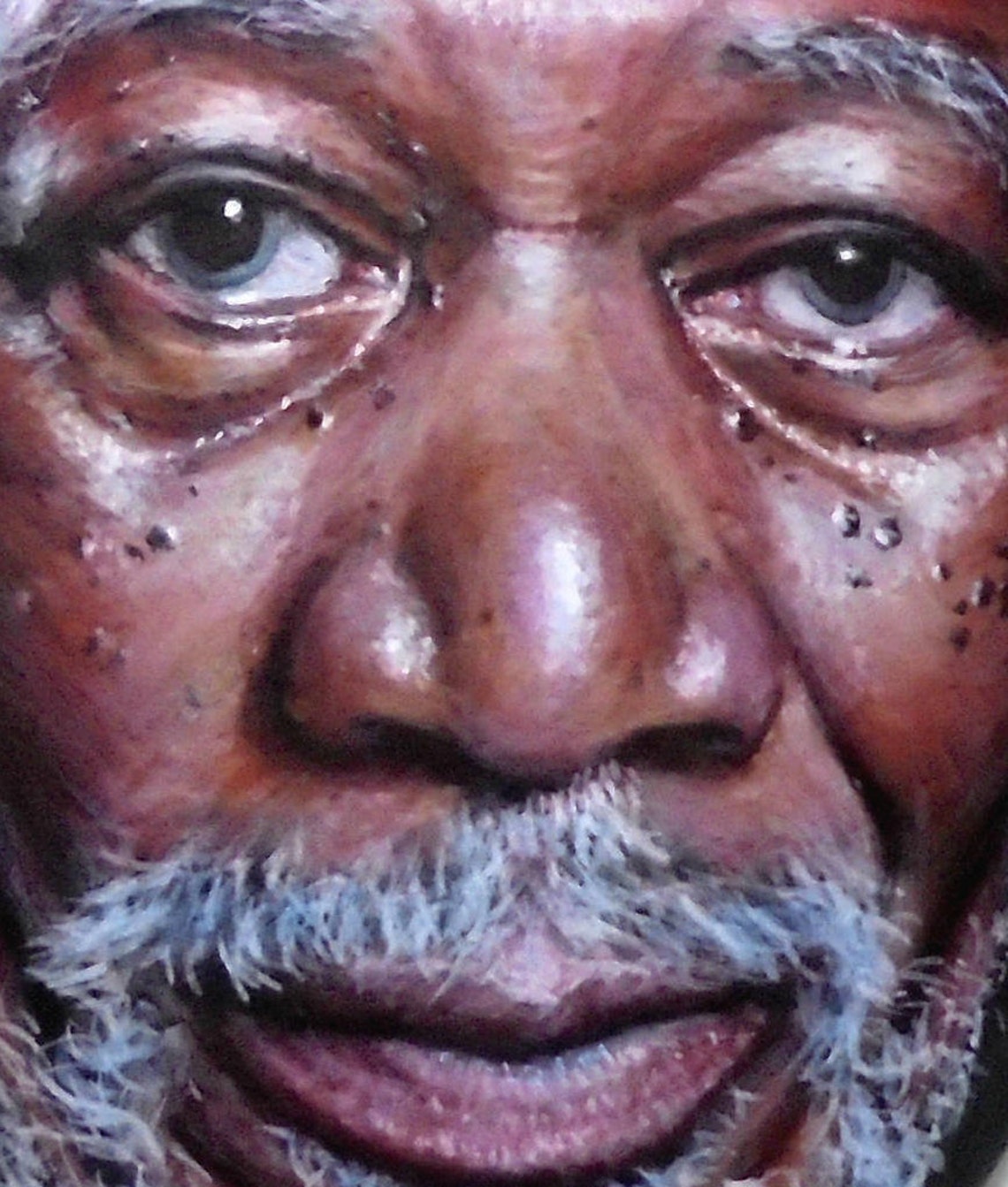 Original Morgan Freeman Portrait Painting on Flat Natural | Etsy