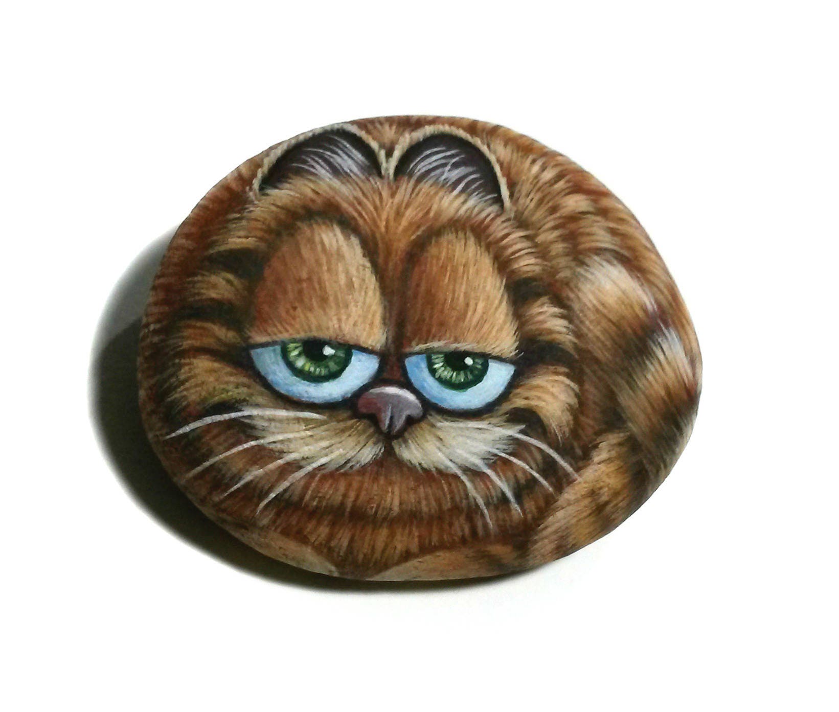 The Garfield Cartoon Cat Hand Painted Pebble Painted With - Etsy Australia