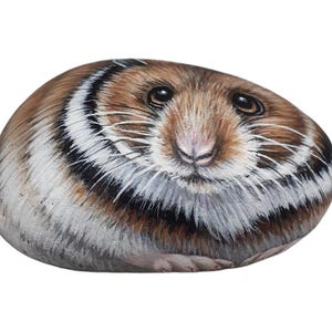 Hamster Acrylic Painting on Natural Stone! Hand Painted Rodent ...