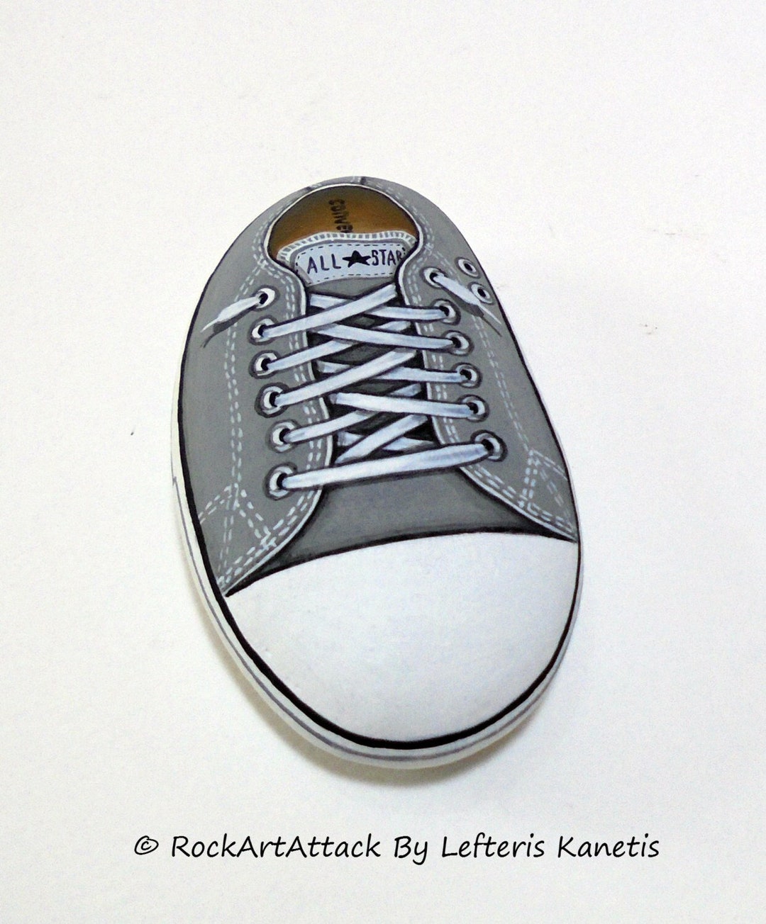 Gray Sneaker Shoe Painted Stone! is Painted With High Quality Acrylic ...