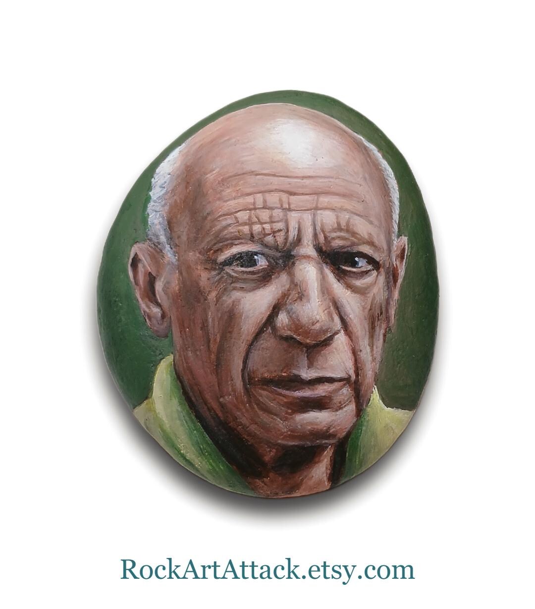 Pablo Picasso Portrait Original Hand Painted on Stone - Cubist Painter ...