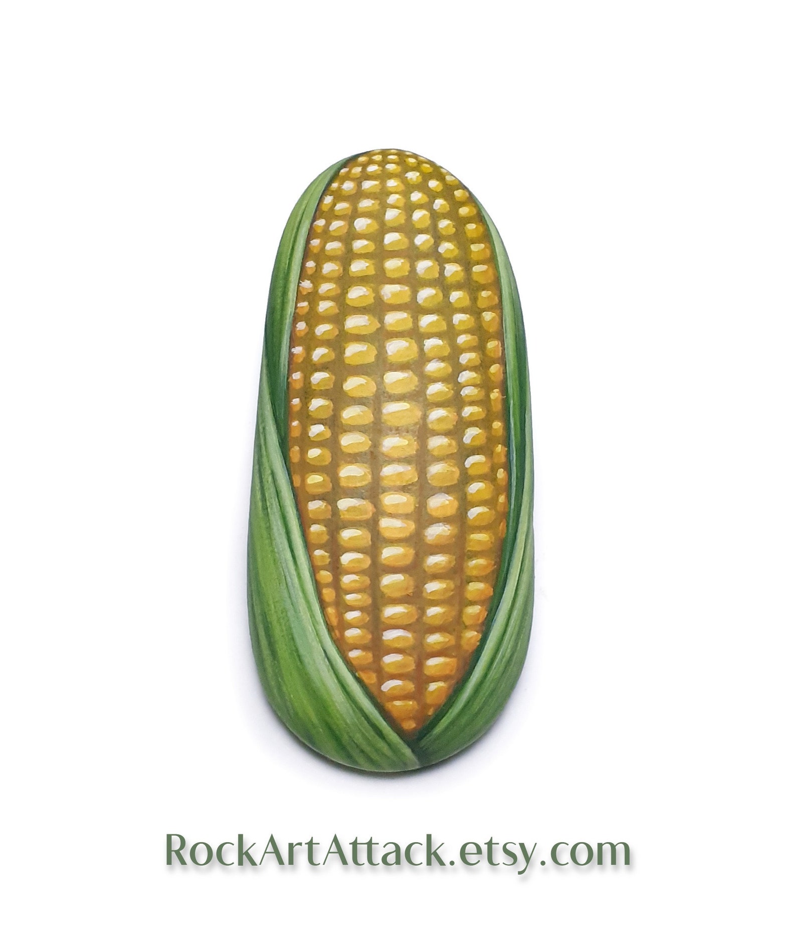 Hand Painted Pebble Corn Painted on a Flat Natural Sea Pebble - Etsy