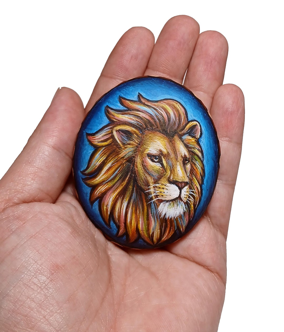 Leo Zodiac Symbol Hand-painted Stone | Astrology Gift | Horoscope Decor ...