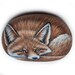Pretty Red Fox Hand Painted With Acrylics on Sea Stone Painted Rock ...