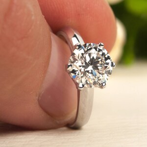 2.01 Ct. Two Carat Diamond Ring GIA Certified Diamond Ring 18K White ...