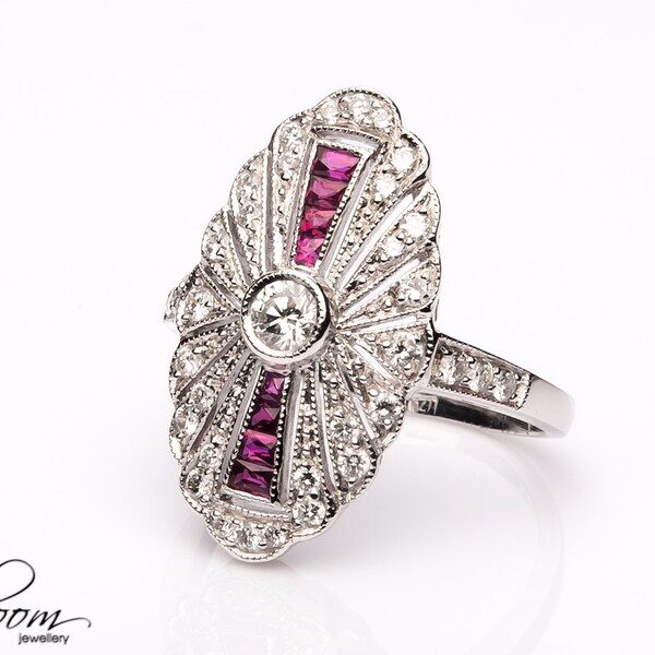 Art Deco Ruby Ring - Etsy