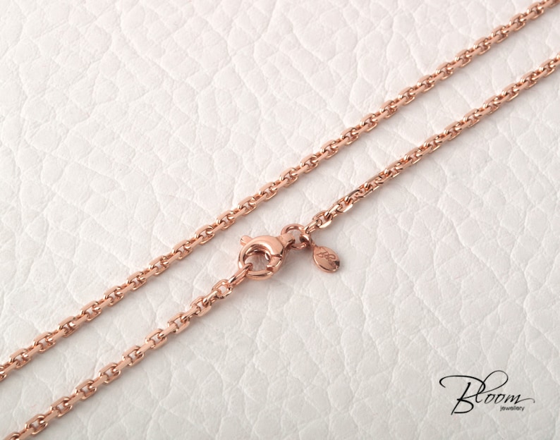 Rose Gold Cable Chain for Men 14K Solid Gold Chain Rose Gold | Etsy