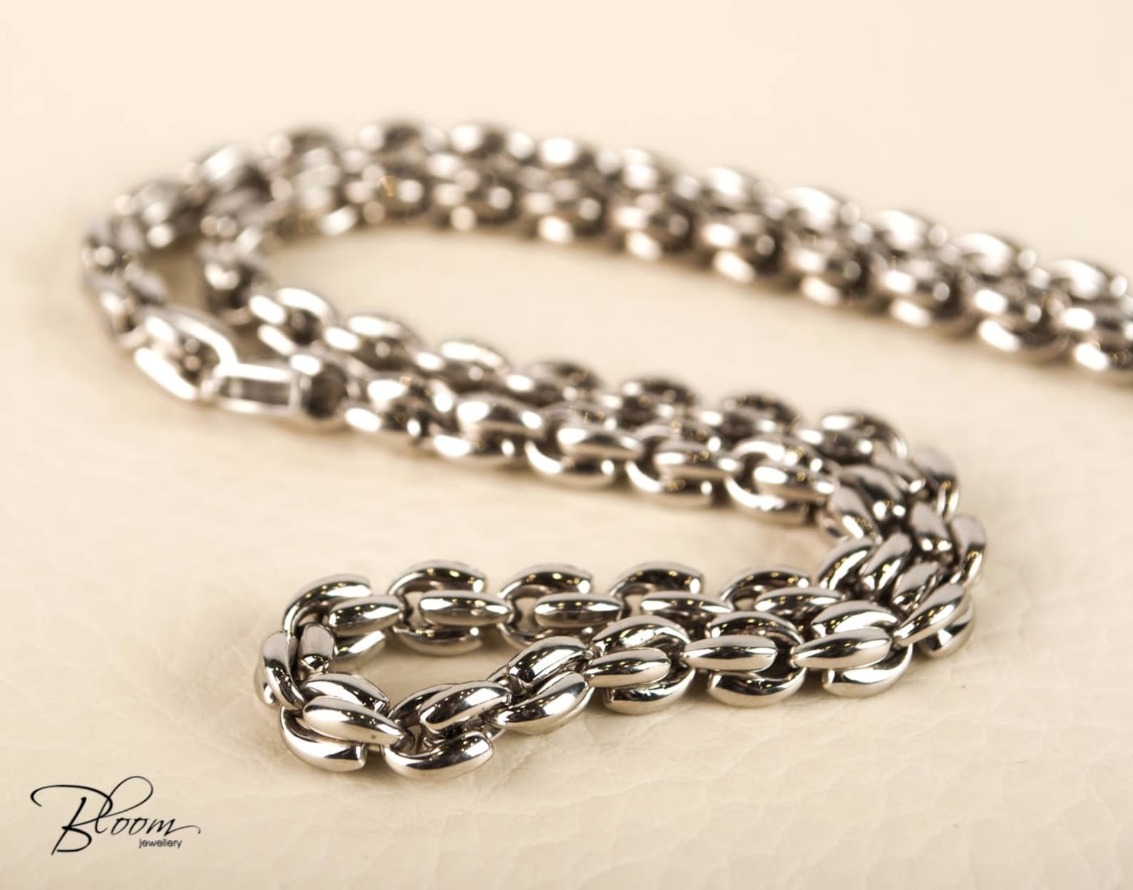 Thick White Gold Chain 14K Unique Design Heavy Necklace for | Etsy