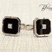 Real Diamond Cufflinks 18K White Gold and Black Onyx Bloomdiamonds - Etsy