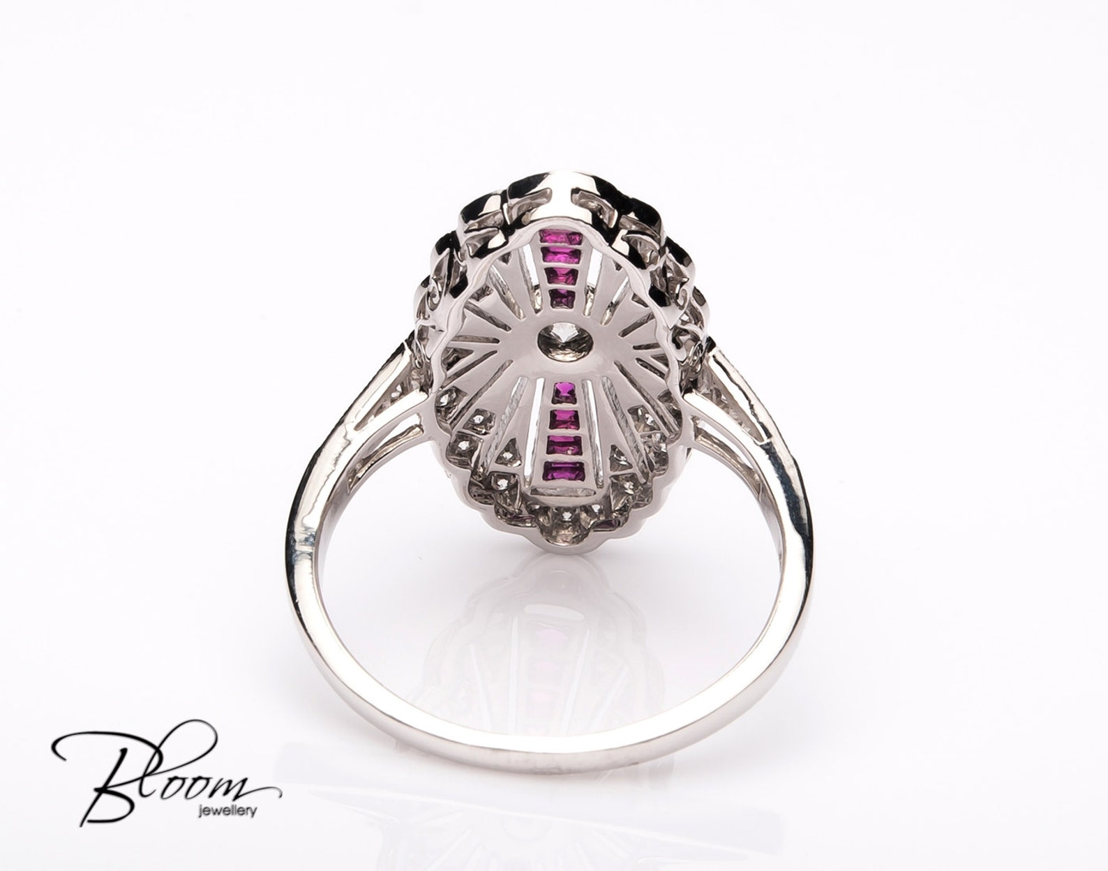 Art Deco Ring Vintage Ruby Ring White Gold Art Deco Ruby Ring | Etsy