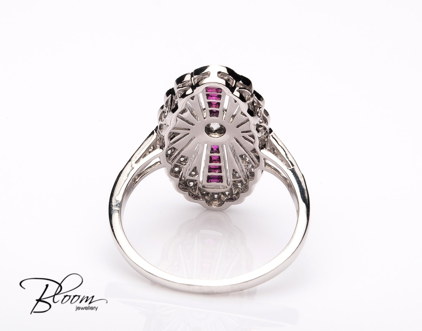 Art Deco Ring Vintage Ruby Ring White Gold Art Deco Ruby Ring | Etsy