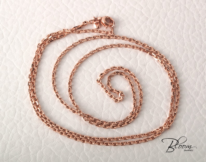 Rose Gold Cable Chain for Men 14K Solid Gold Chain Rose Gold | Etsy