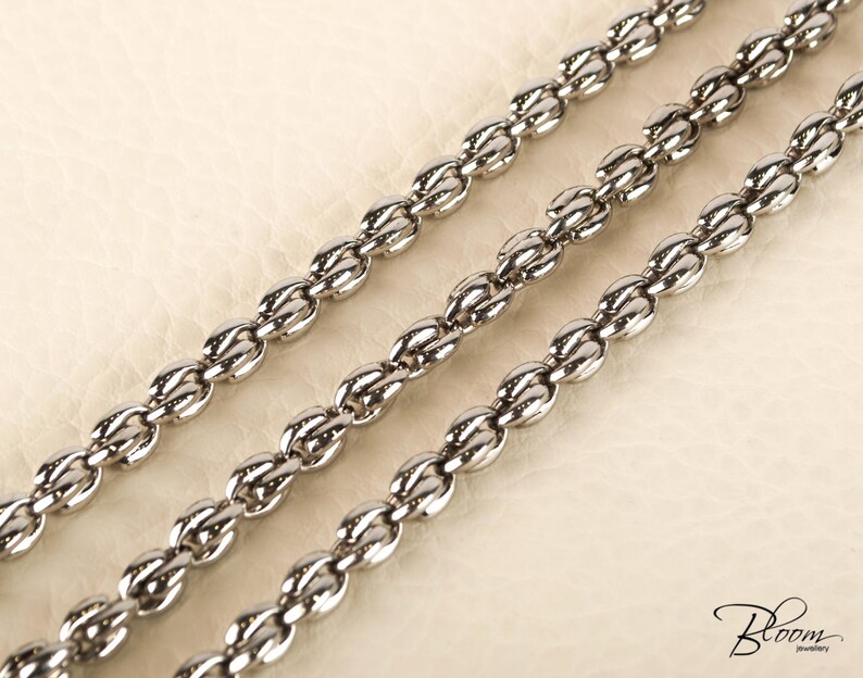 Thick White Gold Chain 14K Unique Design Heavy Necklace for - Etsy