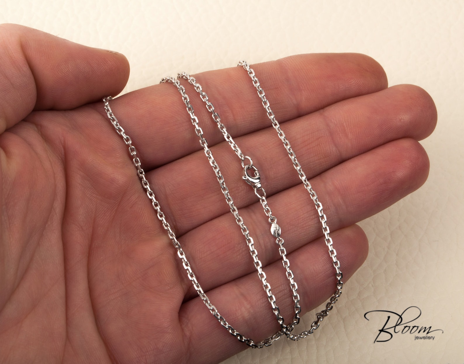 White Gold Chain Necklace for Men 14K Gold Chain White Gold | Etsy