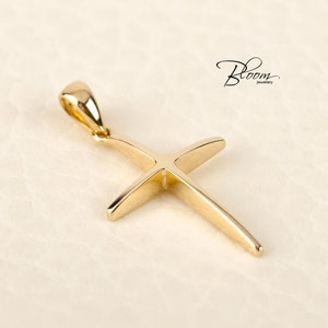 Minimalist Rose Gold Cross Pendant 14K Small Size Bloomdiamonds - Etsy