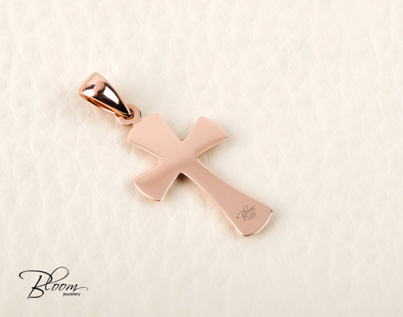 14K Rose Gold Cross Pendant for Women Gold Cross Necklace | Etsy