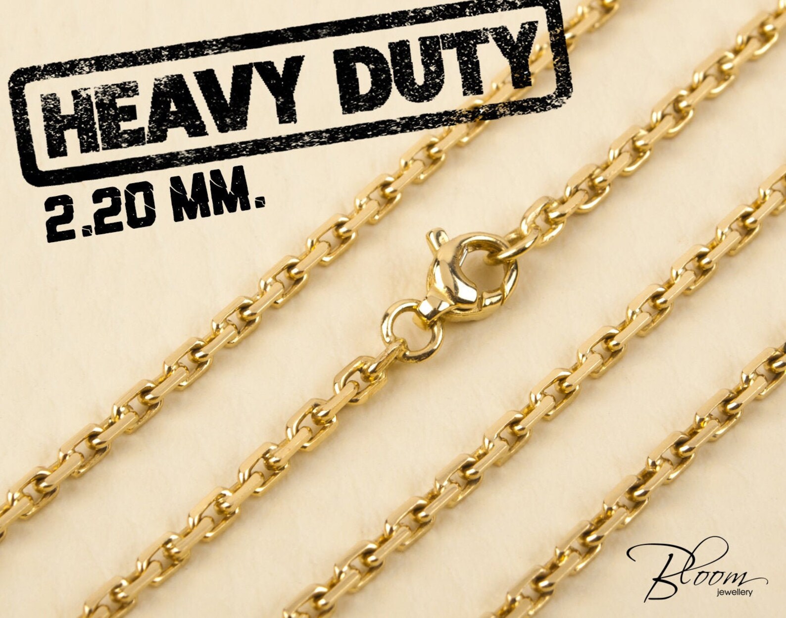 Rose Gold Chain Necklace 14K Solid Rose Gold Necklace Anchor | Etsy