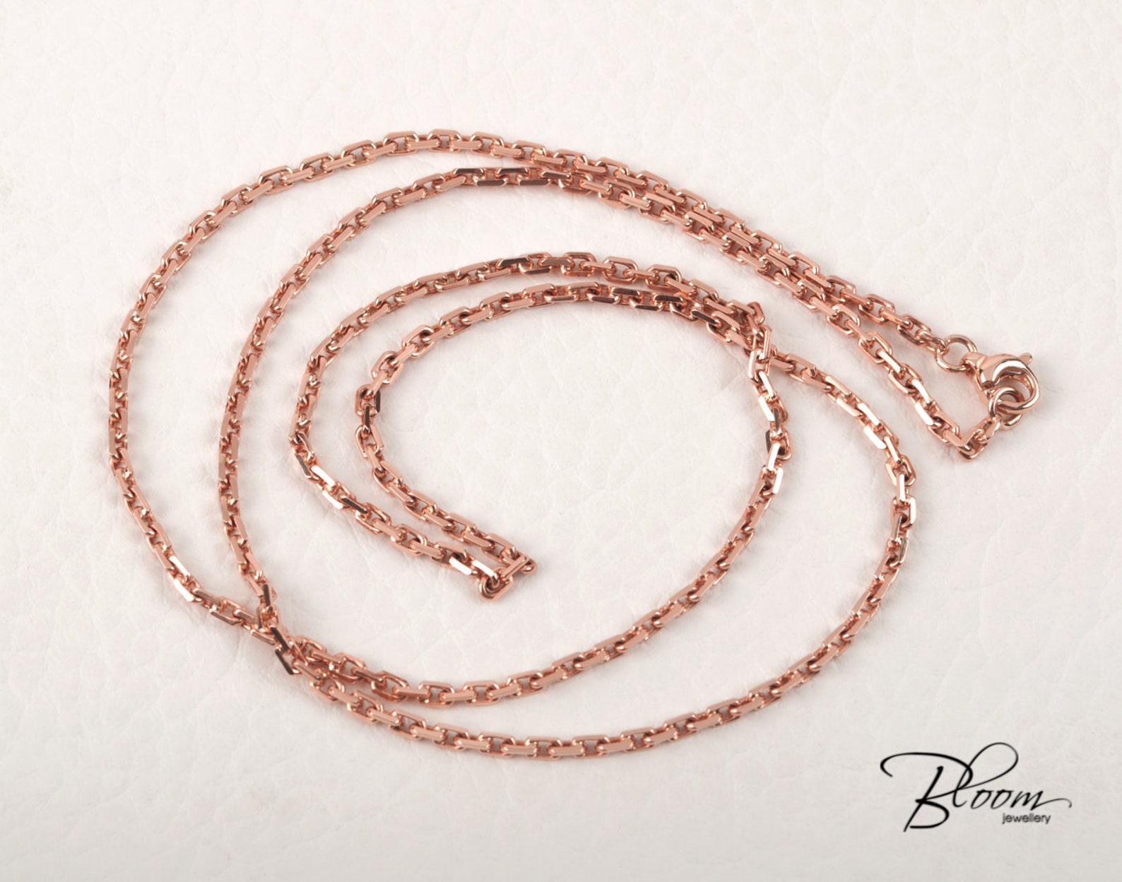 Rose Gold Chain Necklace 14K Solid Rose Gold Necklace Anchor - Etsy