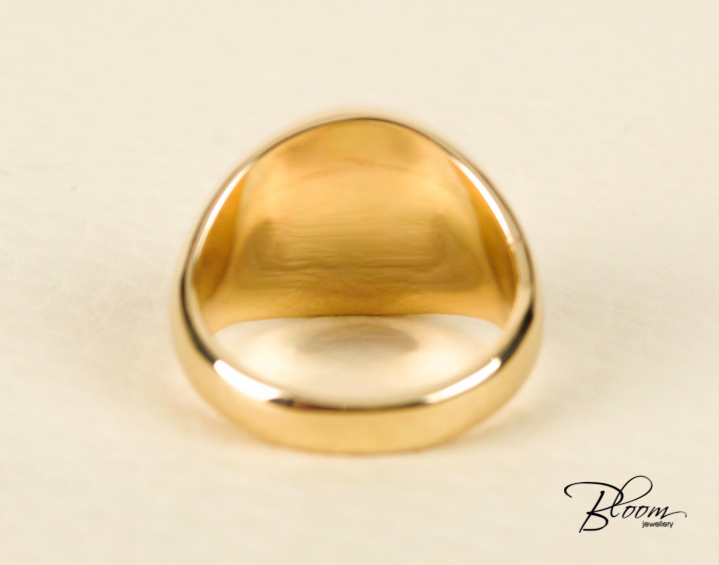 14K Solid Gold Signet Ring for Men Personalized Monogram Heavy | Etsy