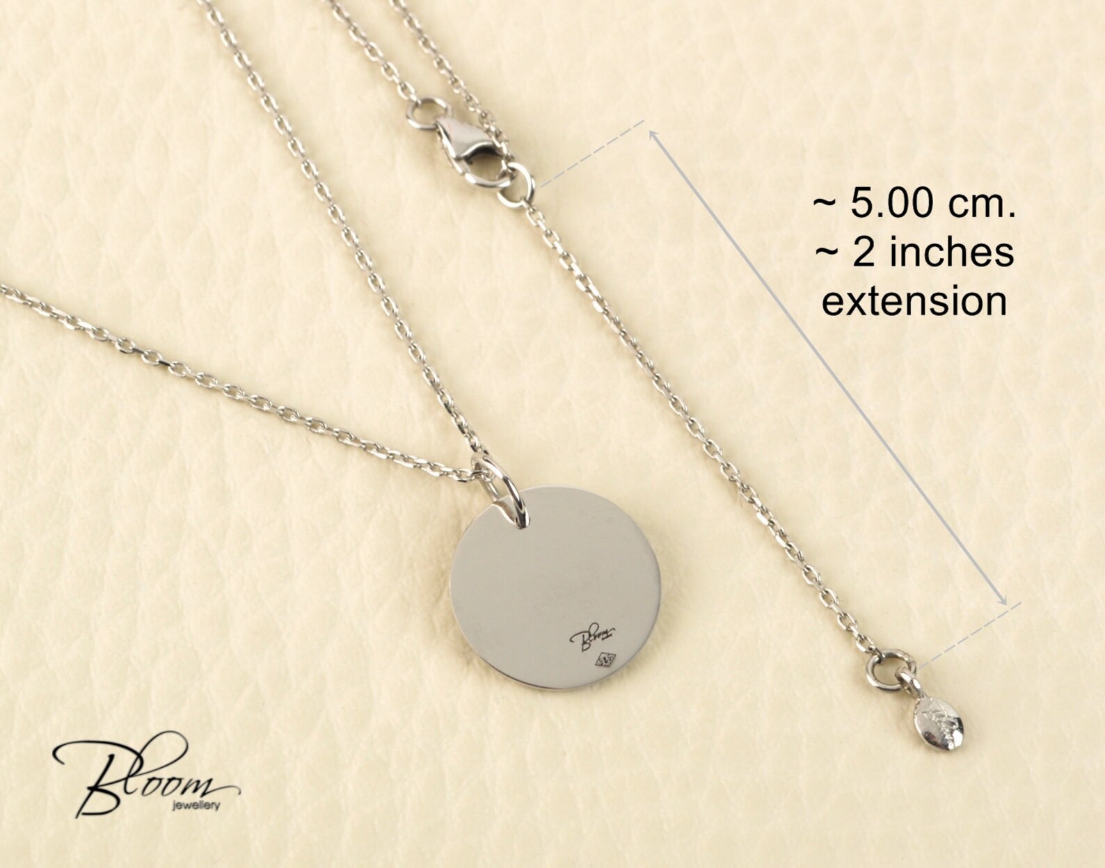 Monogram Disc Necklace 14K Personalized Jewelry Bloomdiamonds - Etsy