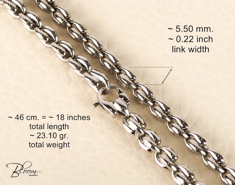 Thick White Gold Chain 14K Unique Design Heavy Necklace for | Etsy