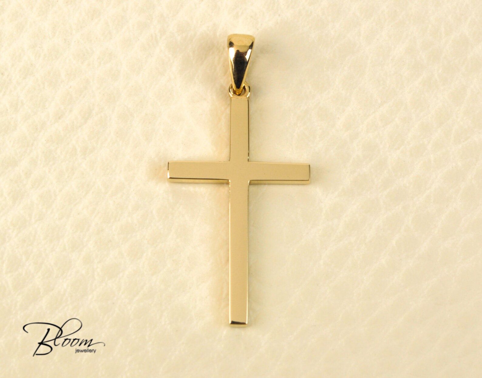 14K Solid Gold Cross Pendant Necklace: Simple Yellow Gold Design - Etsy
