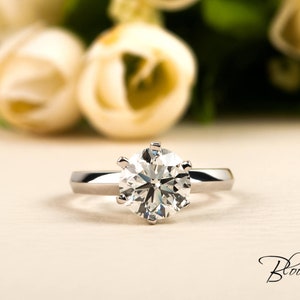 2.01 Ct. Two Carat Diamond Ring GIA Certified Diamond Ring 18K White ...