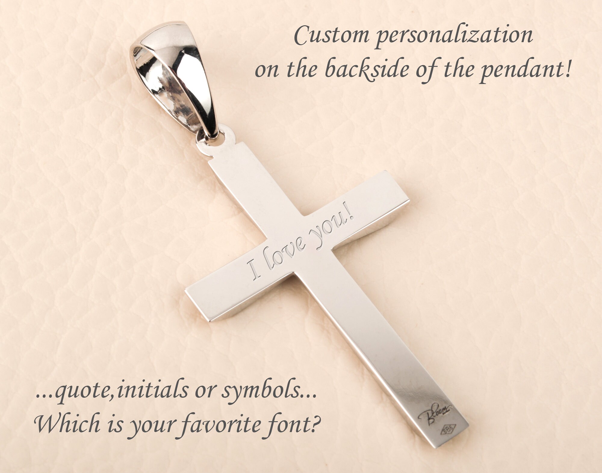 2 Inch Cross Pendant for Men 14K Solid White Gold Cross | Etsy