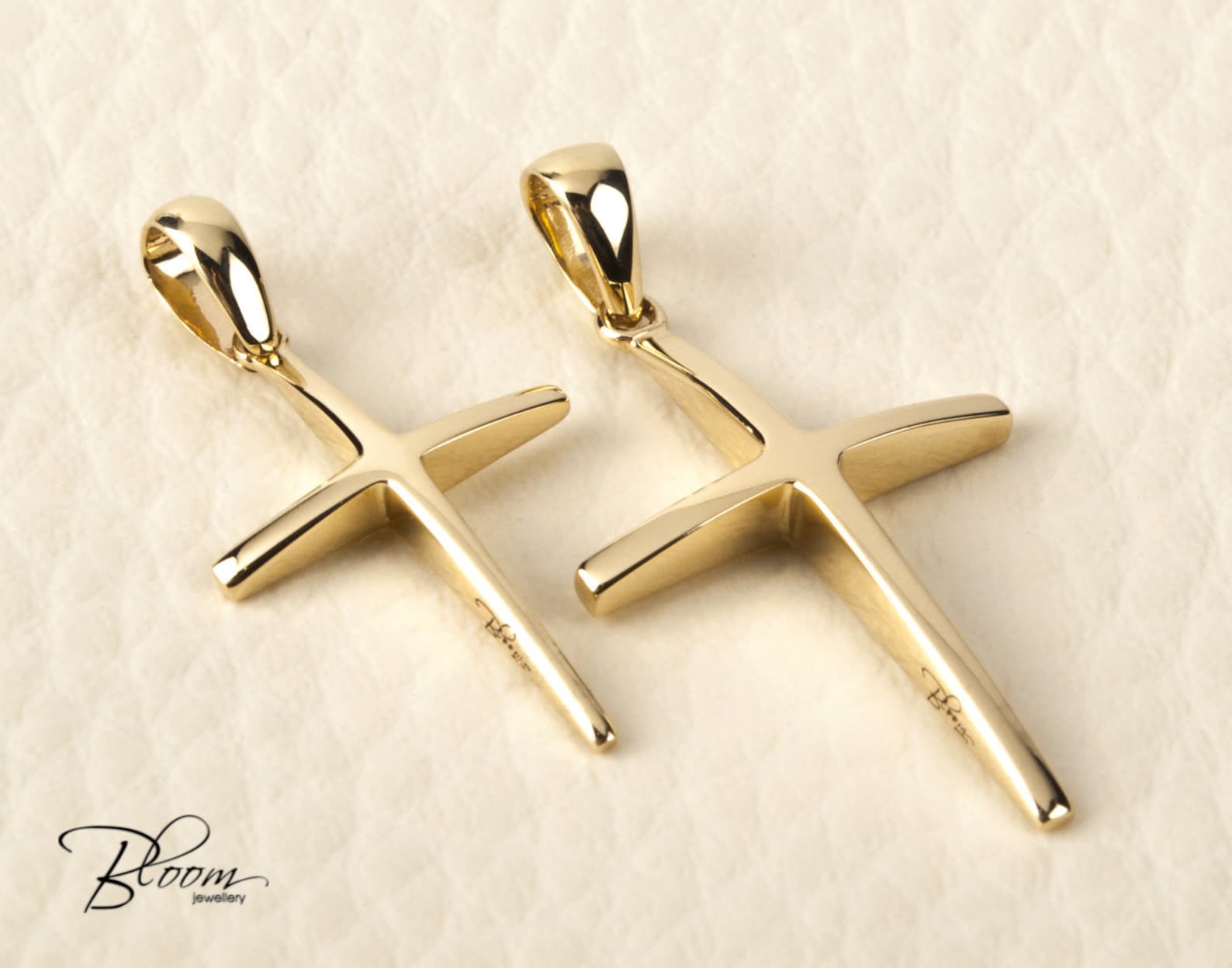 14K Solid Gold Cross Pendant: Mother and Child Jewelry - Etsy