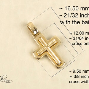 Small Gold Cross Necklace 14K Real Gold Cross Pendant Baby Boy or Girl ...