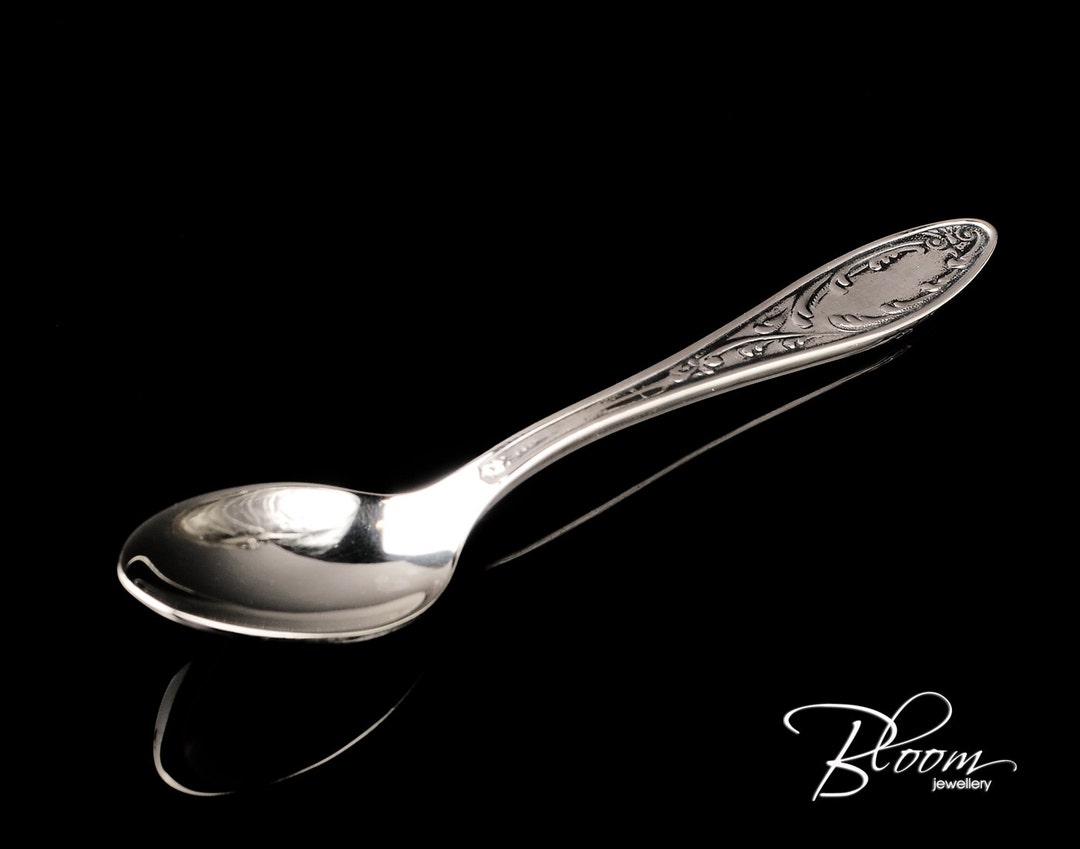 Solid Silver Teaspoon 925 Sterling Baby Newborn Gift Infant Silverware ...